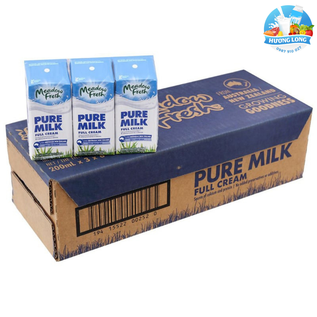 [HỎA TỐC HCM] Sữa Tươi Meadow Fresh Full Cream Nhập Khẩu Hộp 200ml ...