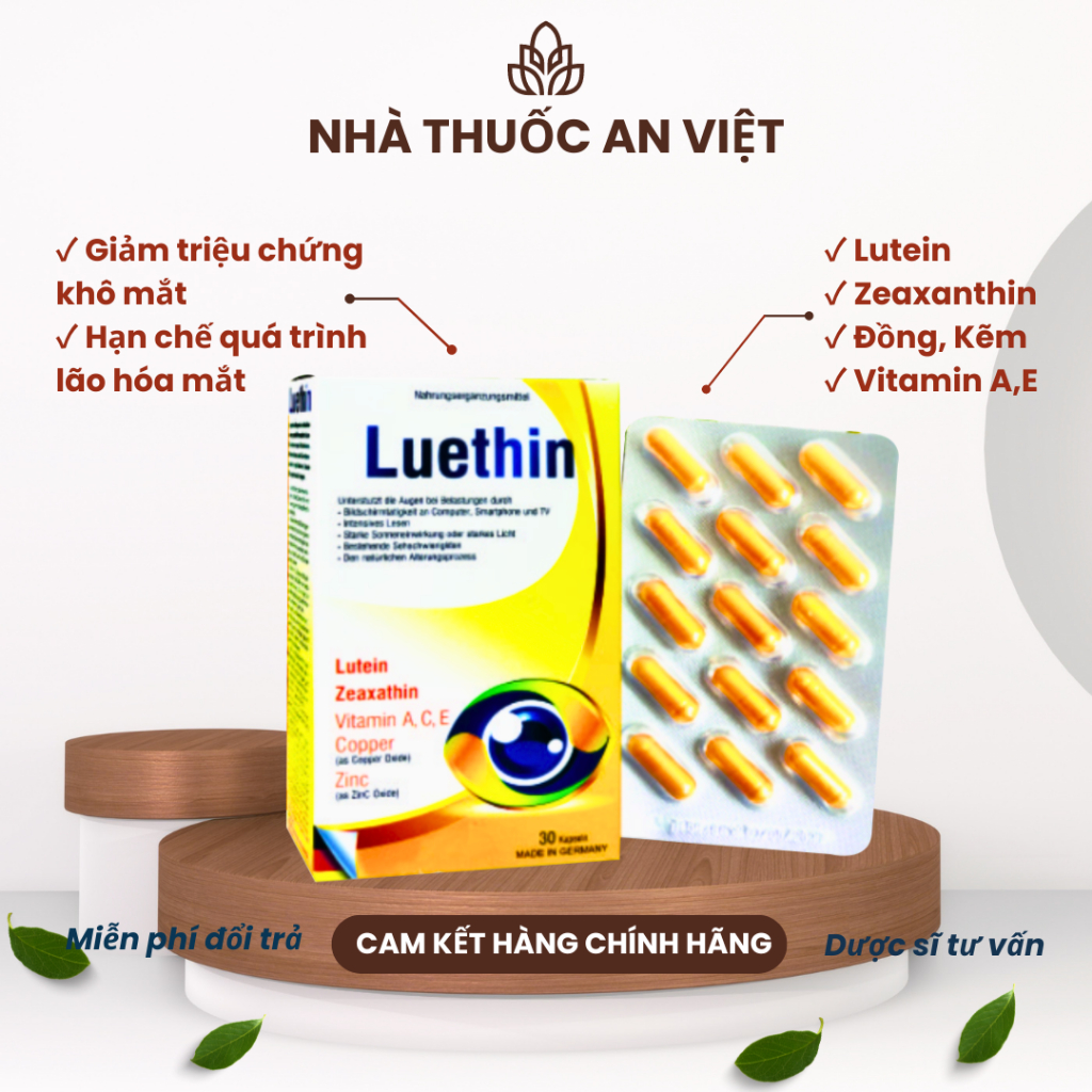 LUETHIN - Bảo vệ mắt, hạn chế quá trình lão hóa mắt, giảm khô mắt - Hộp ...