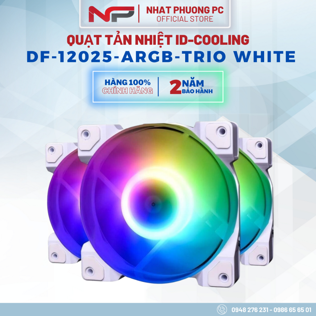 Quạt Tản Nhiệt IDCOOLING DF12025 ARGB TRIO WHITE (3pcs Pack) | Shopee Việt Nam