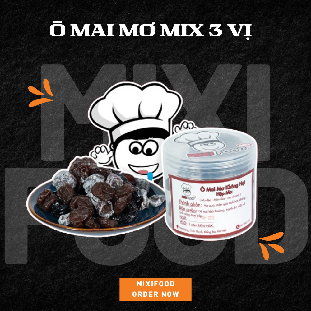[HN - CHÍNH HÃNG] Ô mai mơ KHÔNG HẠT HỘP MIXIFOOD, mix 3 loại 300G ...