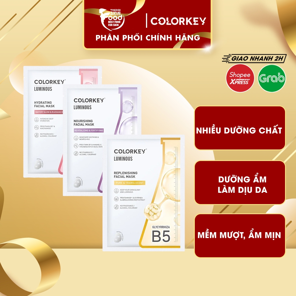 Mặt Nạ Giấy Dưỡng Ẩm, Làm Dịu Da, Hỗ Trợ Dưỡng Sáng Colorkey Facial ...
