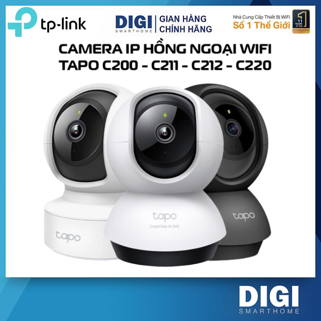 Camera Wifi TP-Link Tapo C200/ C210/ C211/ C212/ C220 Full HD 2MP/3MP/2K QHD Quay Quét 360 độ ...