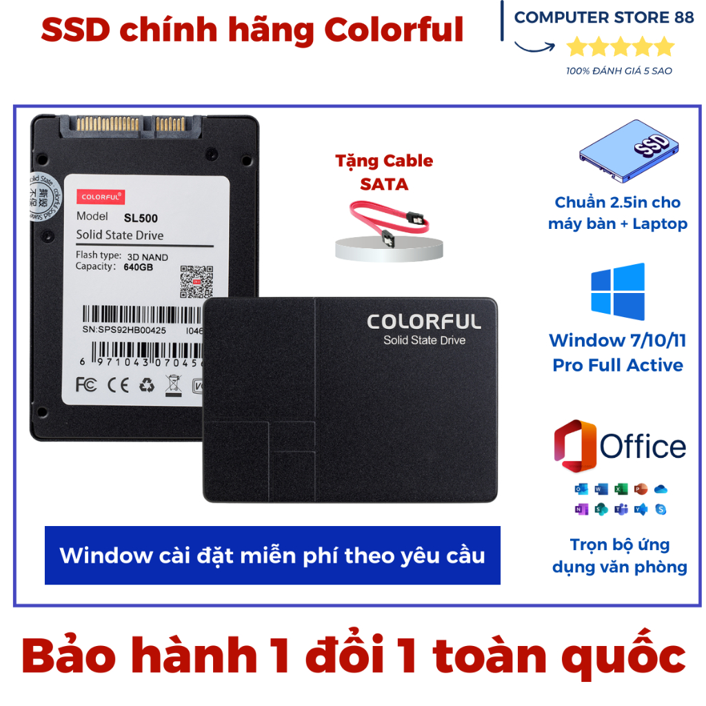 Ổ cứng SSD 2.5in chuẩn SATA 3 hàng chính hãng thương hiệu Colorful 120G ...
