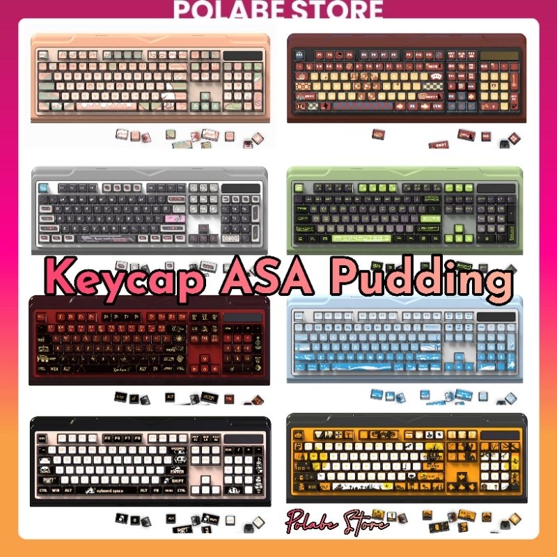 Keycap ASA Pudding xuyên led profile PBT Dyesub bàn phím cơ Polabe ...