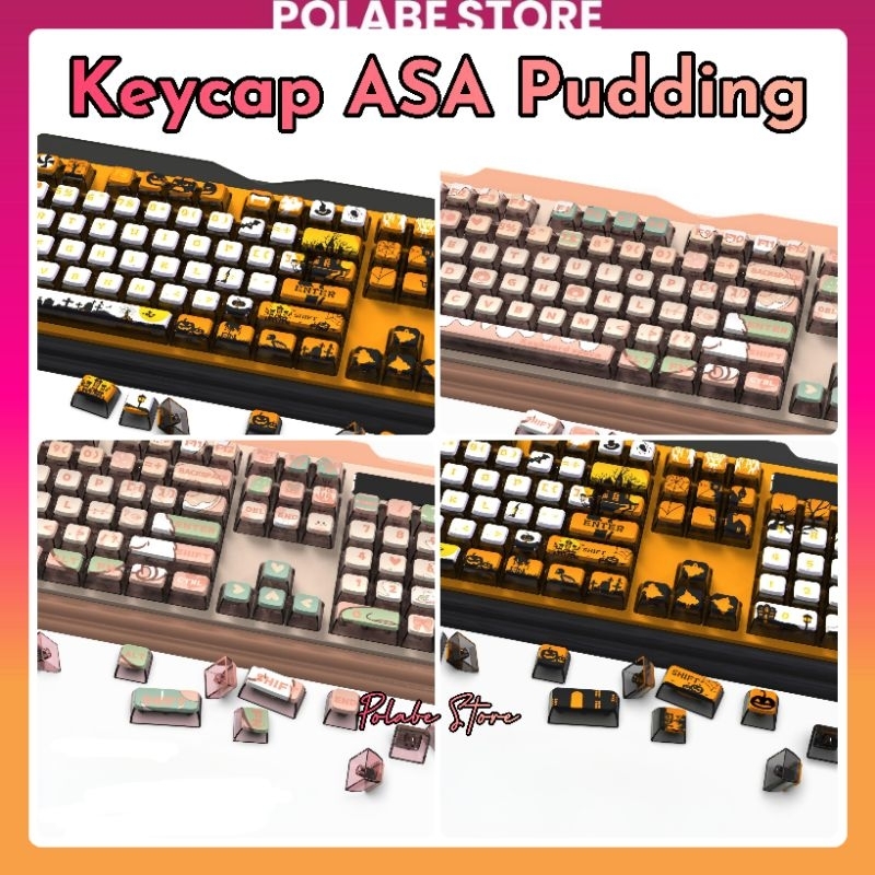 Keycap ASA Pudding xuyên led profile PBT Dyesub bàn phím cơ Polabe ...