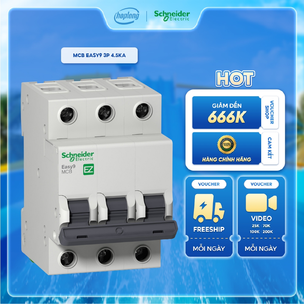Cầu dao tự động MCB Schneider EZ9F34332 4.5kA 3 pha 32A đường cong C | Shopee Việt Nam
