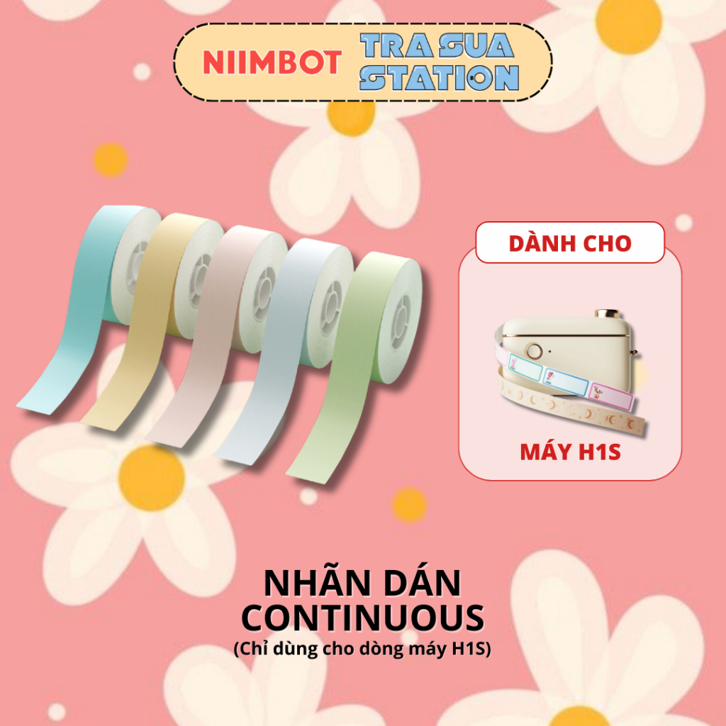 Giấy nhãn màu liên tiếp NIIMBOT dùng cho máy in label H1S (Niimbot ...