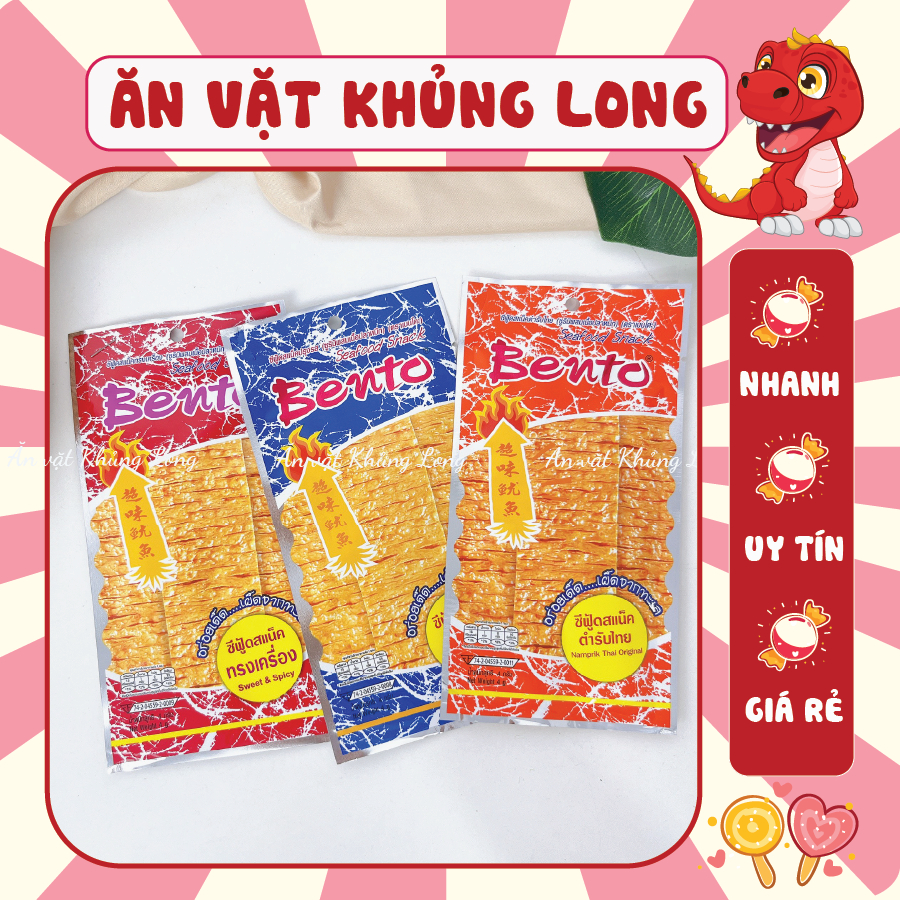 Mực Bento Gói 4g Snack Mực Bento Thái Lan Đủ 3 Vị Mực Bento Siêu Cay ...