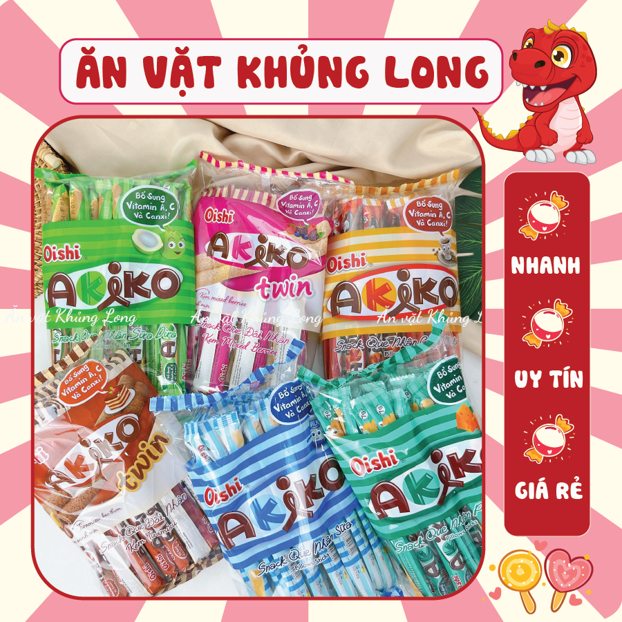 Bánh Que Akiko Oishi Đủ Vị Gói 20 Thanh, Snack Que Nhân Kem, Snack Que ...