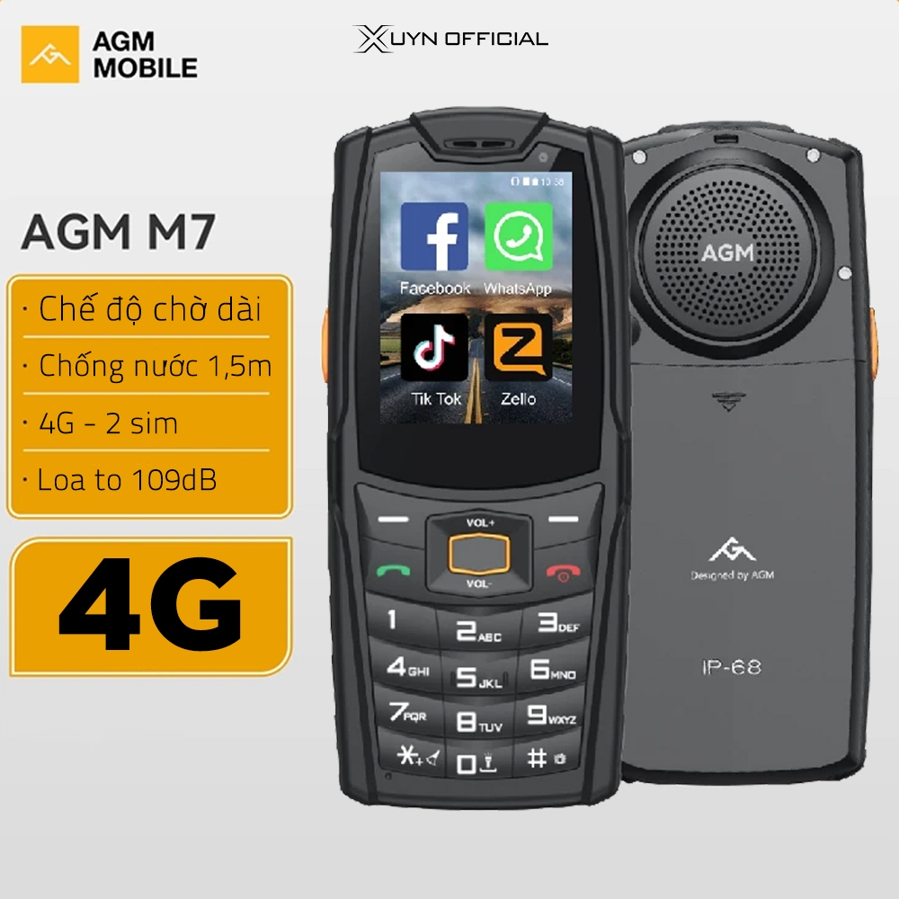 AGM M7 - Điện Thoại 4G, Màn Hình 2.4 Inch, Pin 2500mAh, Thiết Kế Chống Nước | Shopee Việt Nam