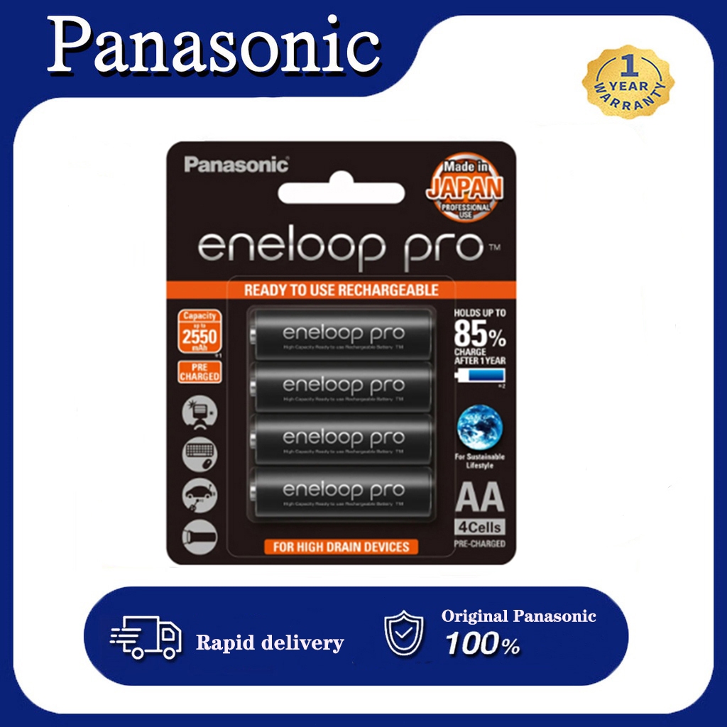 100％ Panasonic Eneloop AA 2000mah 800mah Rechargable Battery (Vỉ 4 viên ...