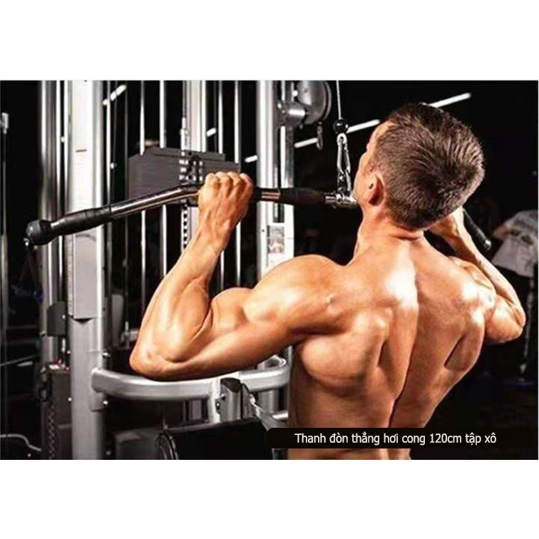 Thanh kéo xô T-Bar Pull Down dành cho máy khối phòng gym 120cm tập xô ...