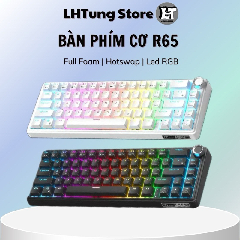 [SẴN GIAO NGAY] Bàn phím cơ không dây RK R65 | Full phím | Hotswap | RGB | Layout 65% | Shopee ...