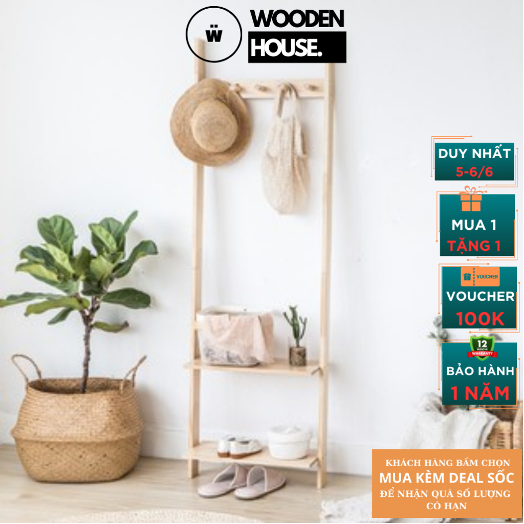 Thang Gỗ Decor WOODEN HOUSE, Thang Gỗ Trang, Kệ Treo Quần Áo Chụp Ảnh ...