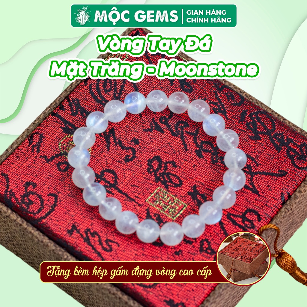 Vòng Tay Đá Moonstone Mặt Trăng Mộc Gems Giúp Giảm Căng Thẳng Và Mang ...