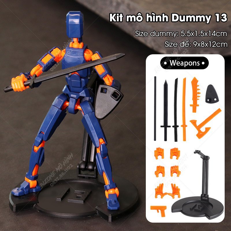 (Phiên bản nâng cấp) Kit mô hình Dummy 13 (Tặng kèm 08 vũ khí + 06 tay ...