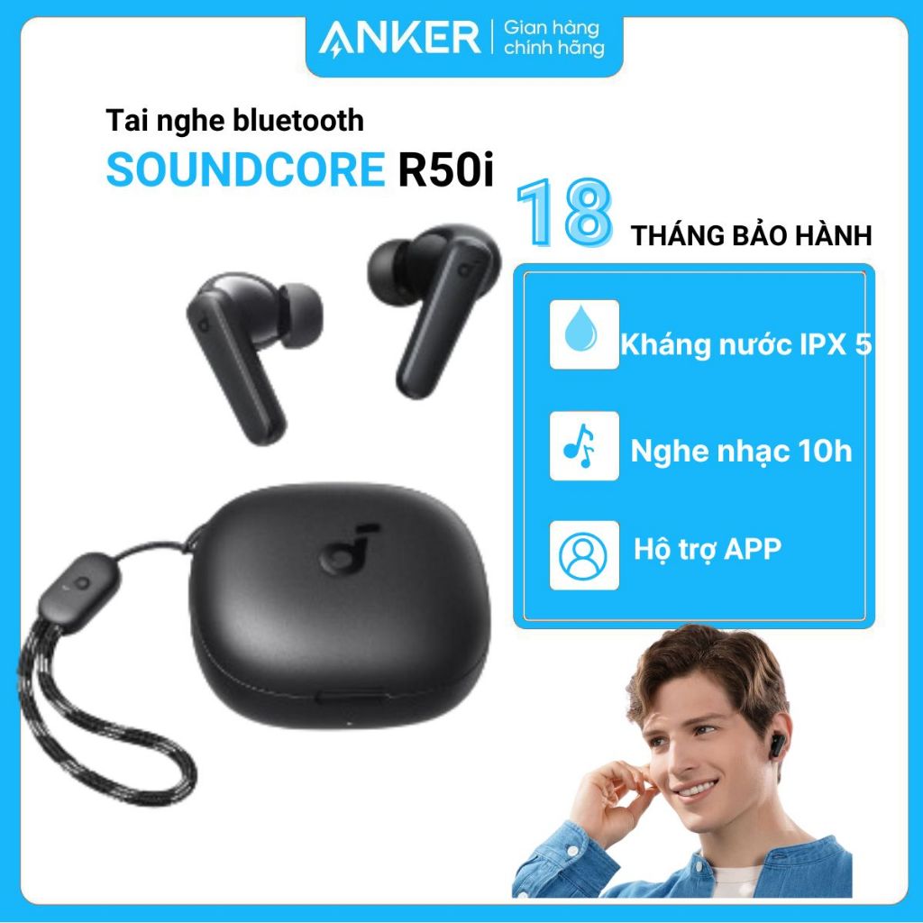 Tai nghe bluetooth không dây ANKER R50i có App | Chống nước | Bluetooth 5.3 - A3949 | Shopee ...