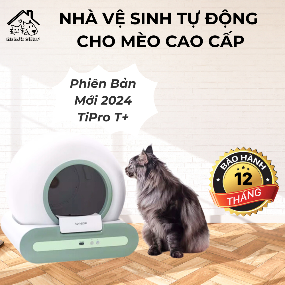 (Bản 2024) Hộp dọn vệ sinh tự động cho mèo Tipro, Máy dọn phân khử mùi ...