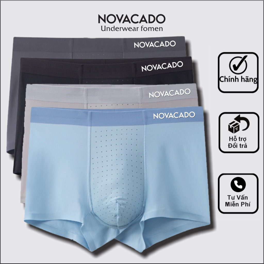 3 Quần Lót Nam Boxer NOVACADO No003 lụa băng mền mịn, quần sịp đùi nam ...