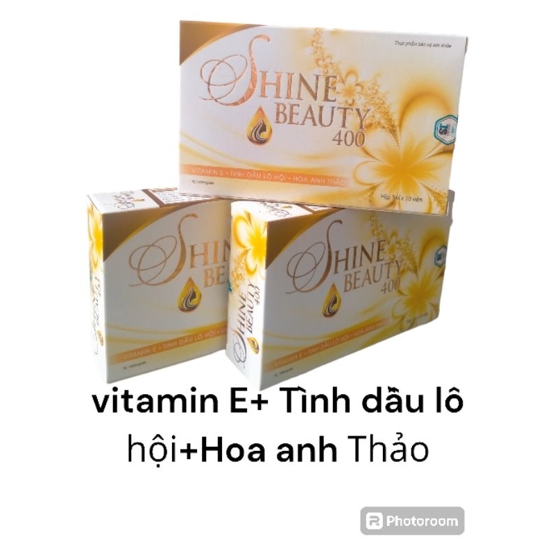 Vitamin E Shine Beuty hộp 30viên giúp làm đẹp da , giảm lão hóa da ,sạm da,da nhăn nheo chảy xệ ...