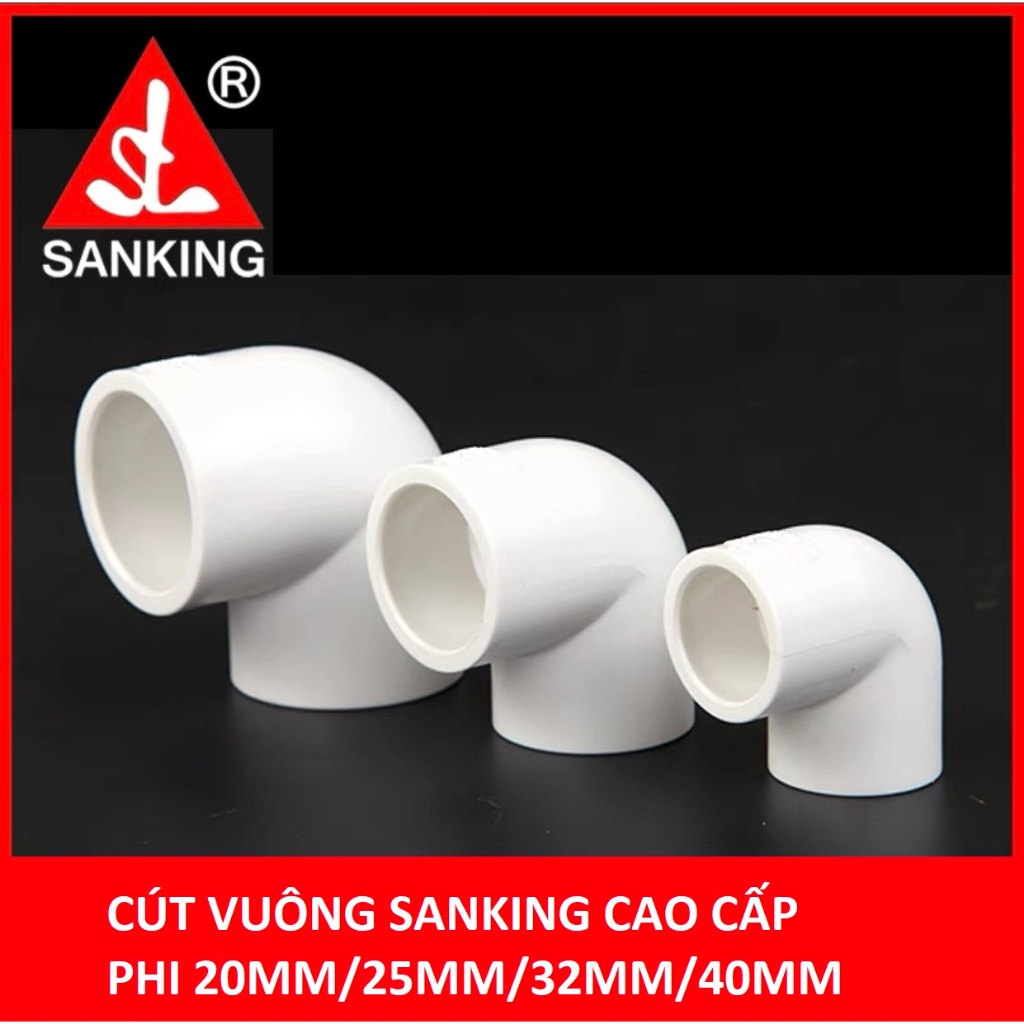 Cút Vuông, Co 90 Độ SanKing TRẮNG Phi 20 25 32 40mm Chuyên Dùng Cho Hồ ...