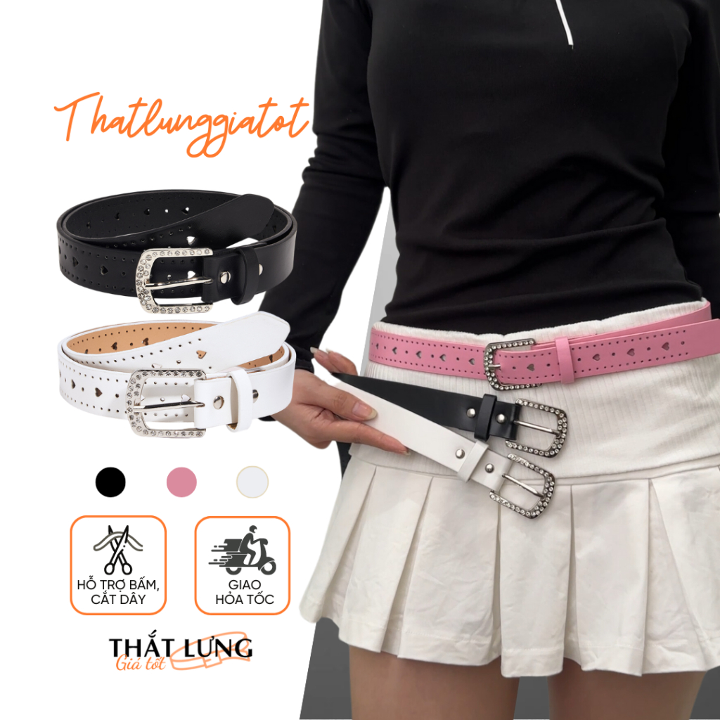 Thắt lưng nữ mặt đính đá lấp lánh phong cách y2k bản nhỏ 1.8cm 2.8cm TL185 - Thắt Lưng Giá Tốt ...