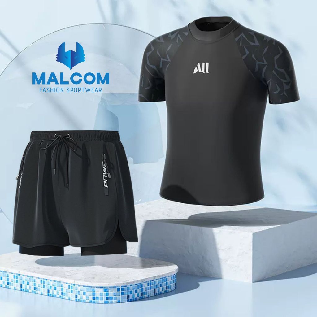 Quần bơi nam 2 lớp chống lộ hàng, bộ bơi cao cấp nhanh khô thoáng khí MALCOM Bộ đi biển siêu đẹp ...