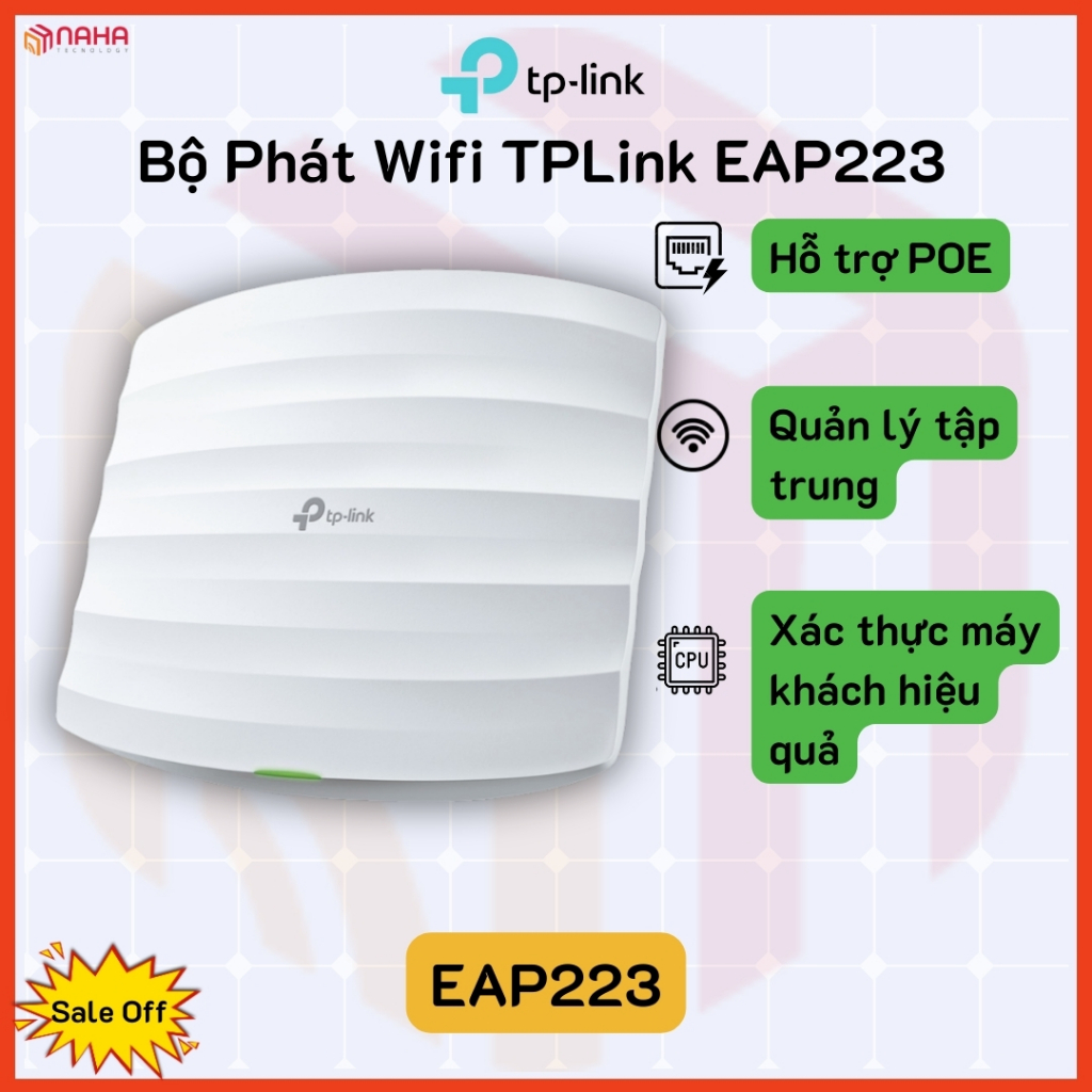 Bộ Phát Wifi Tplink Gắn trần EAP223, Chuẩn AC1350 MU-MIMO, LAN GIGABIT - Bảo Hành 24 tháng ...
