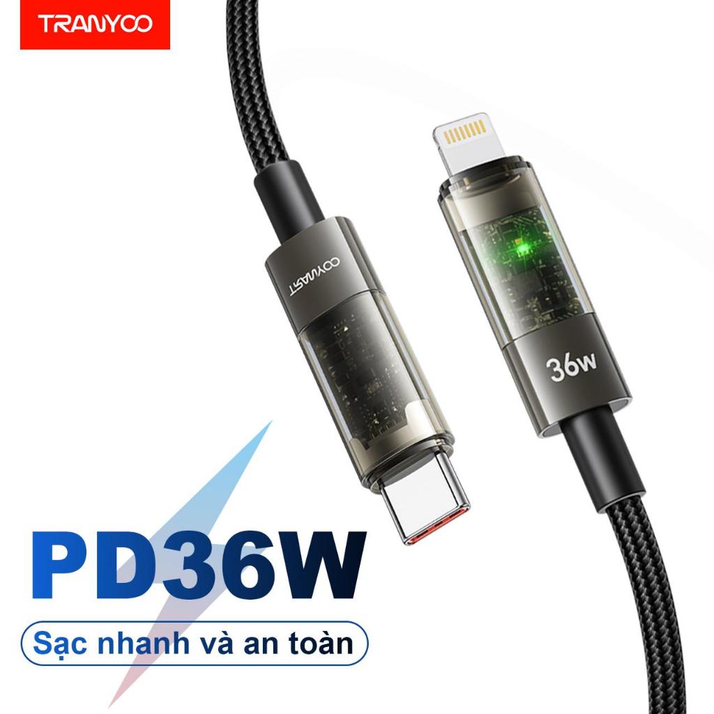 TRANYOO Dây Cáp Sạc Nhanh CC-1/CL-1 Cho Điện Thoại Laptop Tự Động Ngắt Sạc Khi Đầy Pin | Shopee ...