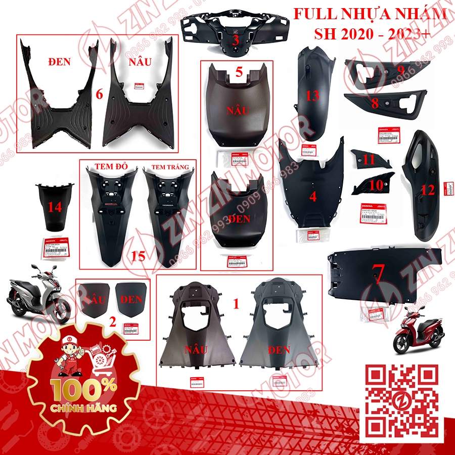 Dàn Áo Nhựa Nhám SH 2020 - 2024+, SH160i 2023 2024+, SH 150i 2020 2021 ...