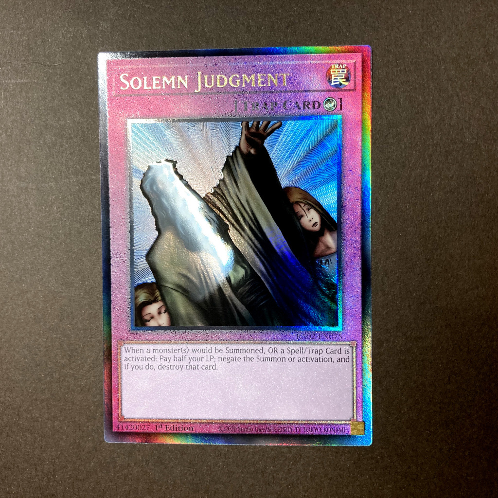 ra02 [ Dưa Hấu Yugioh ] Lá bài thẻ bài Solemn Judgment - ultimate Secret Rare - Tặng bọc bài ...