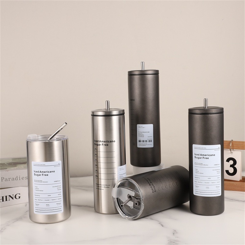 Ly giữ nhiệt iced americano Tặng ống hút lõi inox 304 cao cấp chống gỉ dung tích 600ml LY08 ...