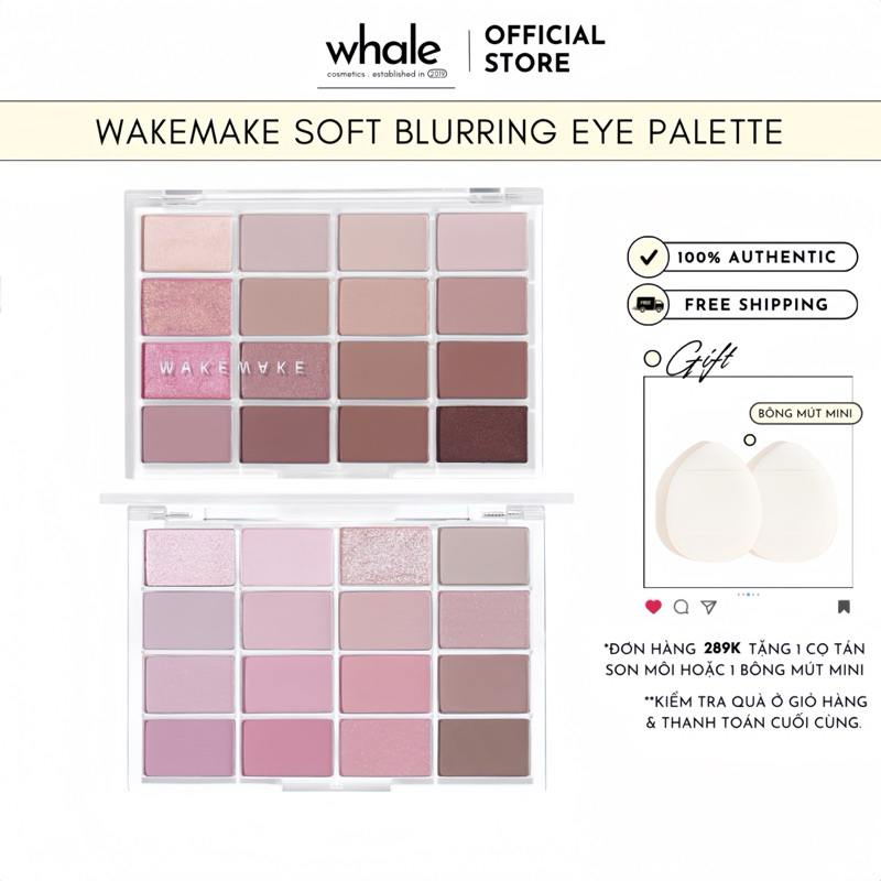 (Wakemake) Phấn Mắt 16 Ô Wakemake Soft Blurring Eye Palette | Shopee Việt Nam