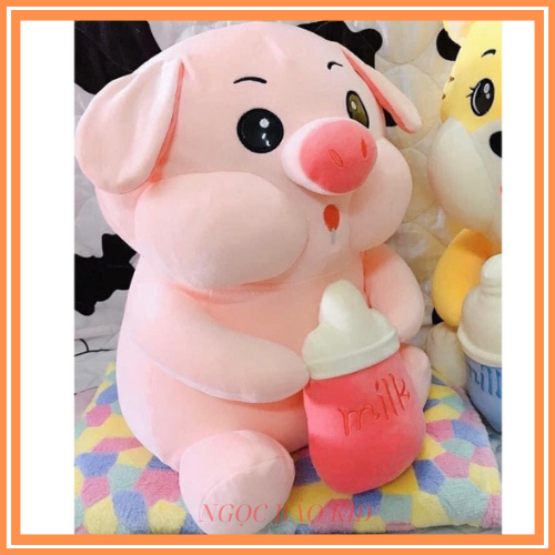 Gấu Bông Heo Ôm Bình Sữa, Lợn bông Bú Bình Cao 35cm NB17 | Shopee Việt Nam