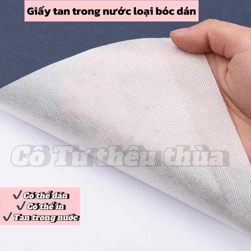 Giấy in mẫu thêu tan trong nước loại bóc dán khổ A4/ giấy mếch tan ...