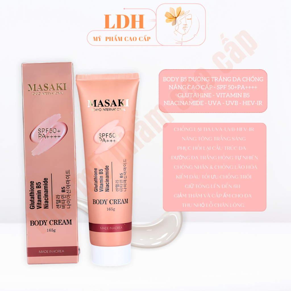 Kem chống nắng BODY MASAKI (Niacinamide,UVA,UVB,HEV,IR,SPF 50+PA++++(165ML) | Shopee Việt Nam
