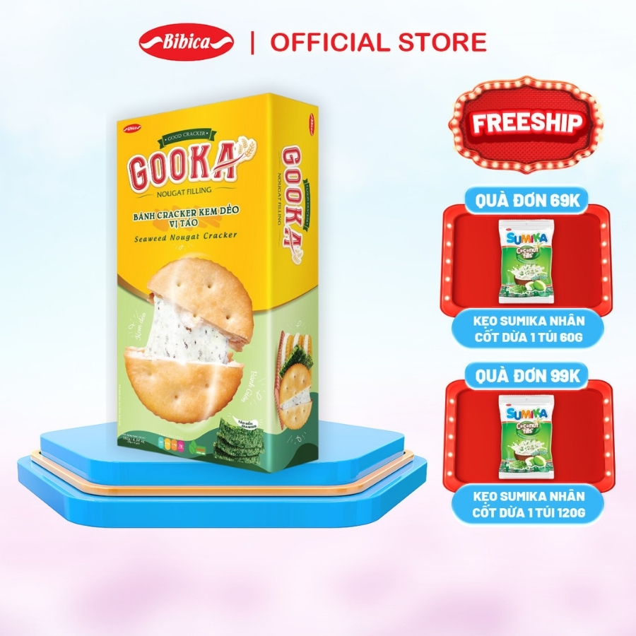 Bánh Gooka Cracker Nougat Filling Vị Tảo Biển Bibica | Shopee Việt Nam