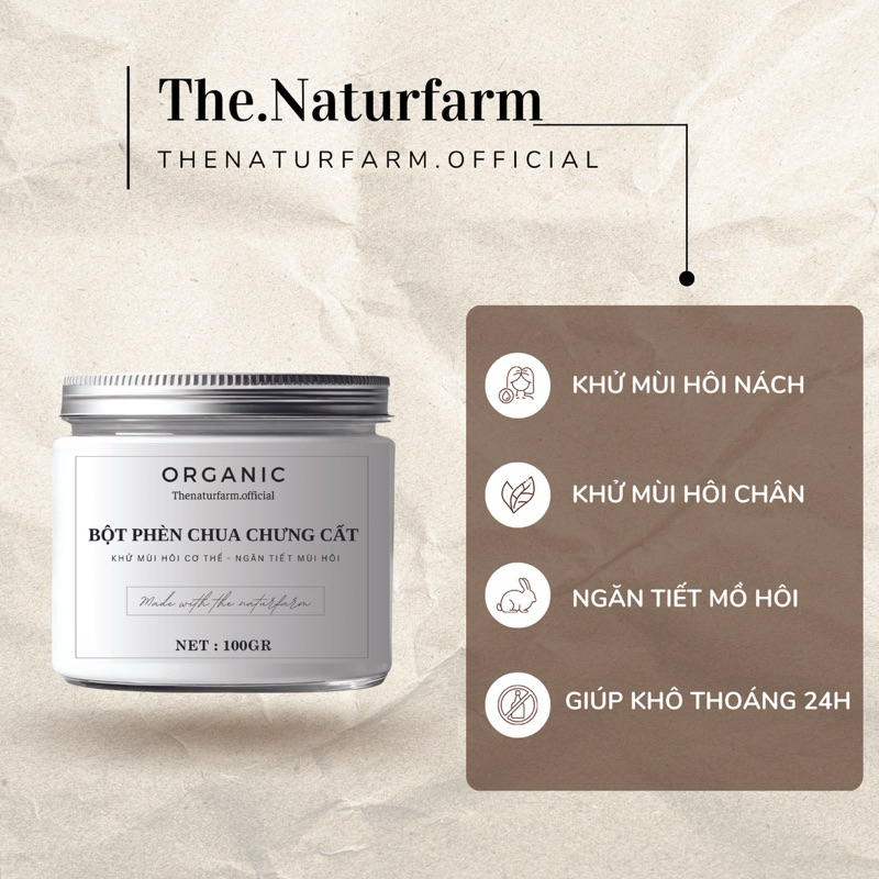 Bột phèn chua chưng cất The Naturfarm 100GR [ Khử mùi hôi nách, hôi ...