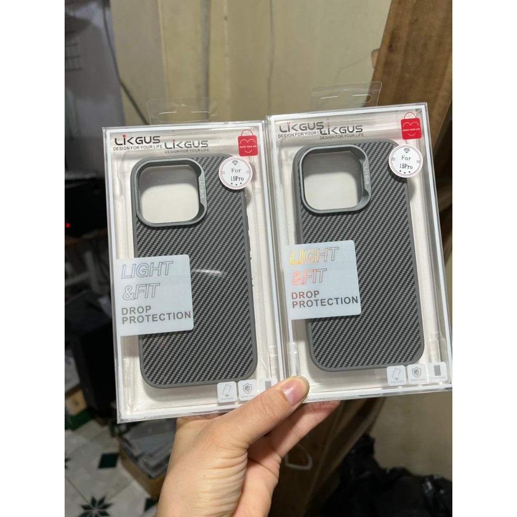 (Sẵn hàng ) Màu xám -Ốp lưng chính hãng Likgus Kevlar Carbon Fiber Case ...
