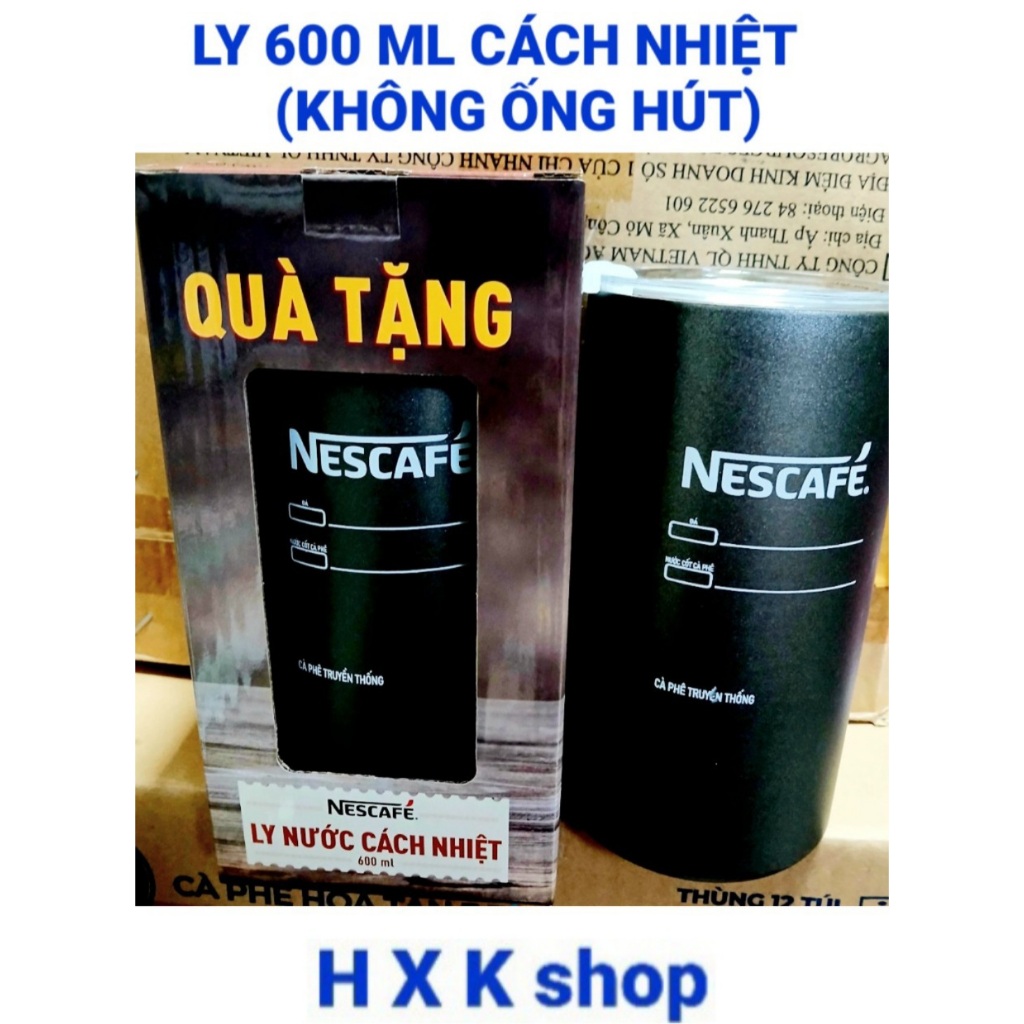 Ly giữ nhiệt Nescafe Inox có nắp 600ml (không ống hút). | Shopee Việt Nam