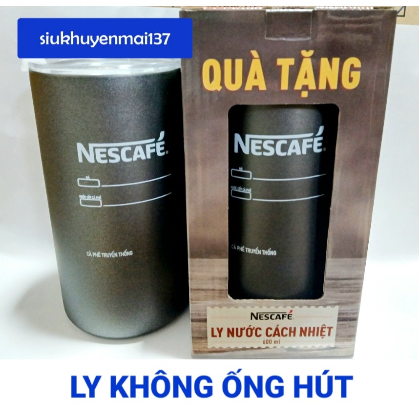 Ly giữ nhiệt Nescafe 600 ml Inox_ KHÔNG ỐNG HÚT | Shopee Việt Nam