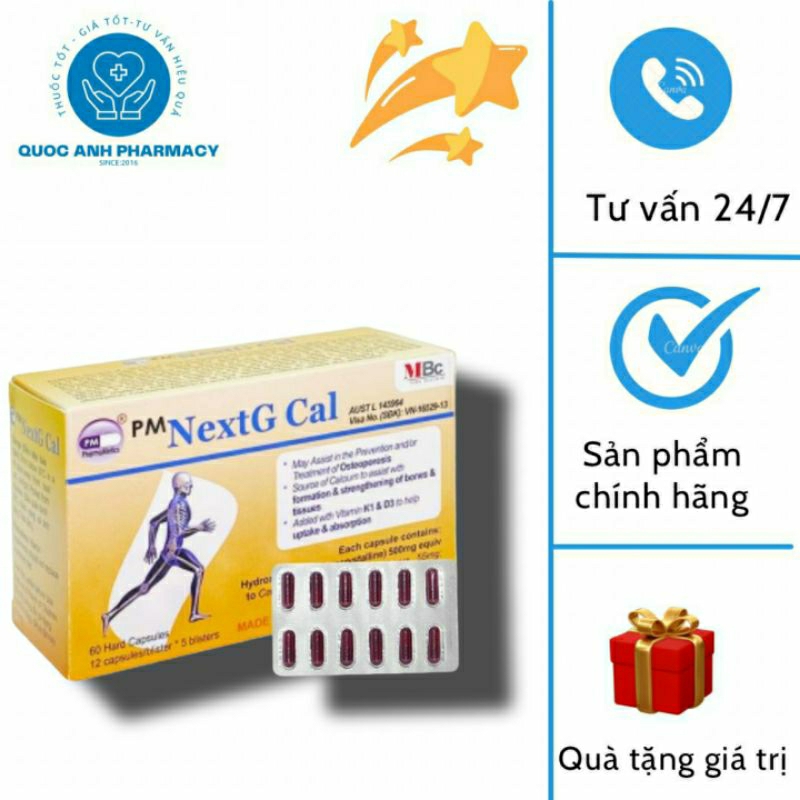 [Chính Hãng]PM NextG Cal bổ sung canxi, trị loãng xương (5 vỉ x 12 viên ...