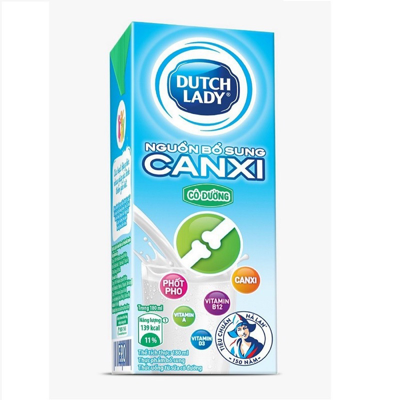 [hỏa tốc] thùng 48 hộp sữa tươi Dutch Lady Cô Gái Hà Lan có đường bổ sung canxi 180ml | Shopee ...