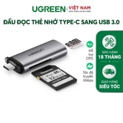 Ugreen 50706 Màu Xám Đầu đọc thẻ nhớ TYPE C + USB 3.0 sang TF + SD CM185 | Shopee Việt Nam