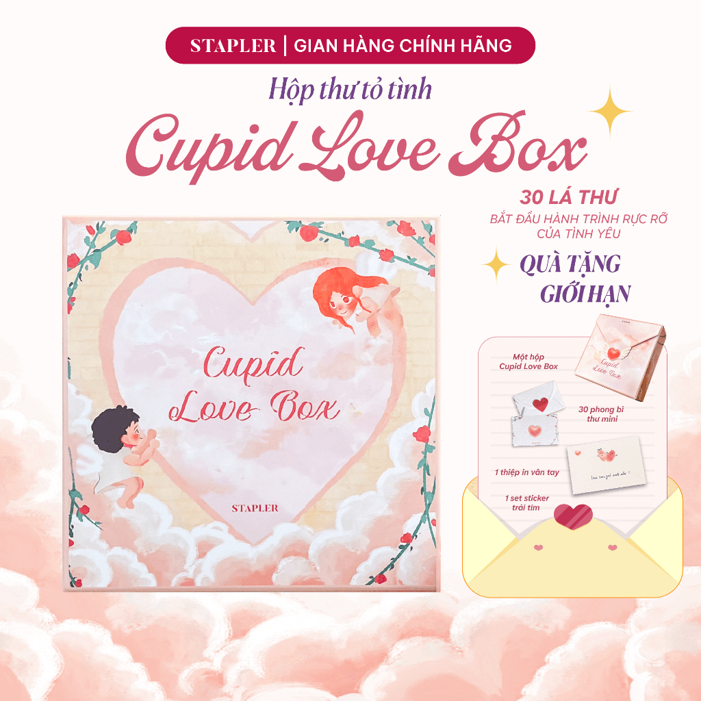 Set Quà Handmade DIY Hộp Thư Tình Yêu Cupid Love Box, Lá Thư Mini Love ...