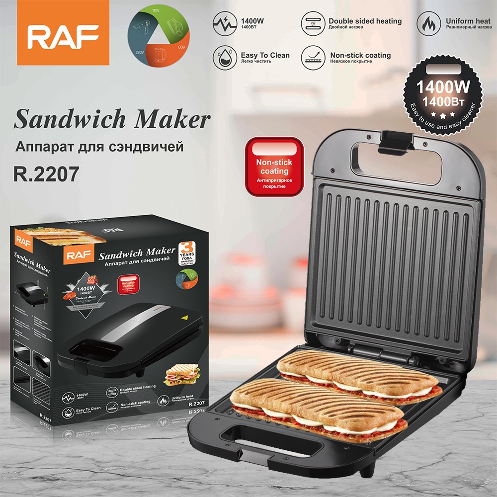 Máy nướng ép bánh mì, kẹp bánh mỳ khuôn đôi RAF 1400W Chính Hãng [BH 12 Tháng] | Shopee Việt Nam