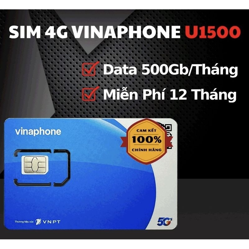 SIM VINAPHONE MOBIFONE 500GB/THÁNG U1500, 12MDT150 [CÓ ESIM] | Shopee ...