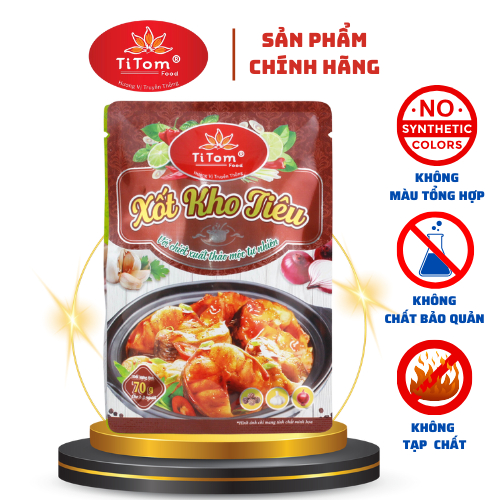 Sốt thịt kho tiêu Titom Food 70g, gia vị sốt cá kho tiêu thơm ngon đậm ...