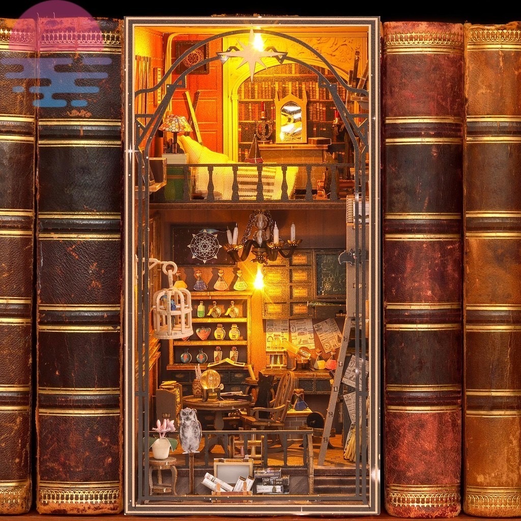 Mô hình Book Nook DIY "Mira Magic House" | Tặng Keo + Led + cót nhạc ...