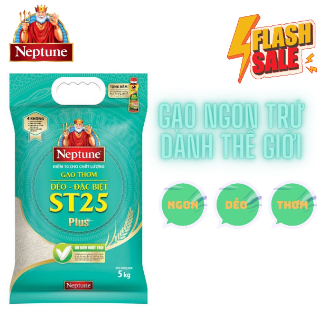 5kg Gạo Thơm Dẻo ST25 Neptune Plus Đặc Biệt | Shopee Việt Nam